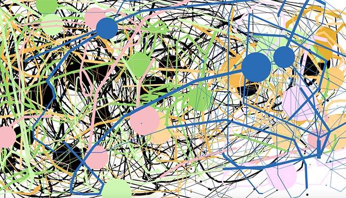 Jackson Pollock II | Move Mouse to Draw | Click to Change Color
